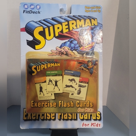 fitdeck | Toys | Superman Exercise Flash Cards For Kids Fitdeck 5 Cards ...